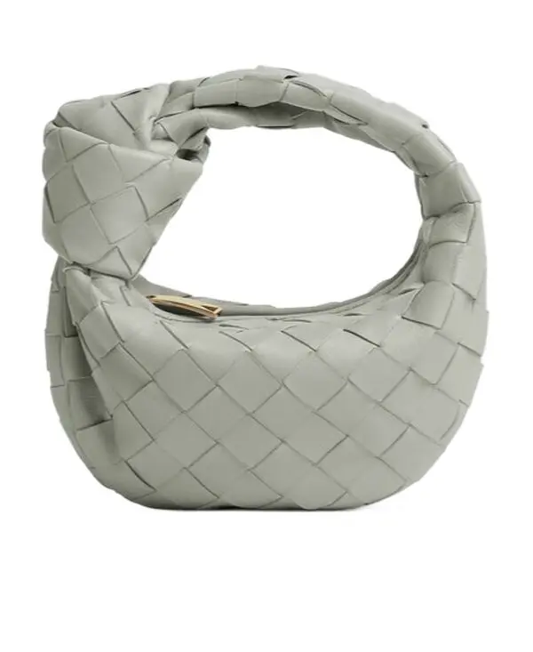 Bottega Veneta Intrecciato Zipper Handbag - Gray
