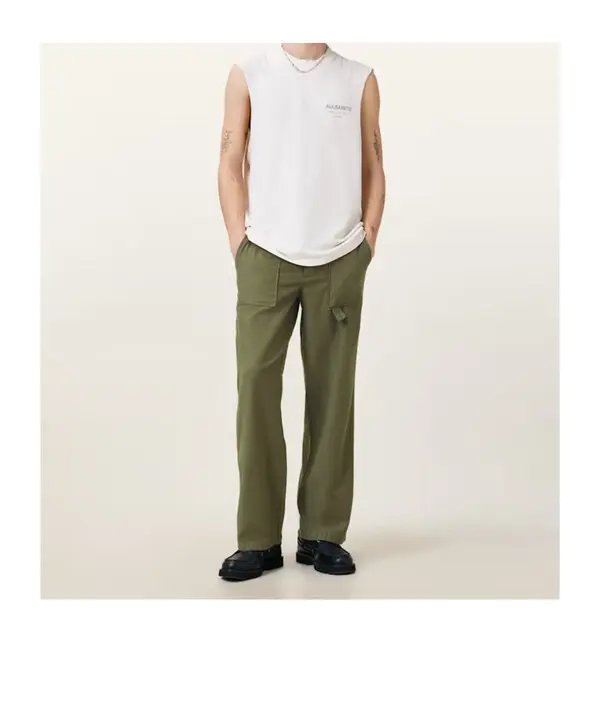 ALLSAINTS Logo Patch Straight-leg Trousers