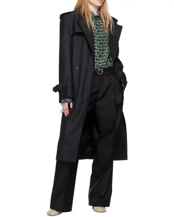 Burberry Double-breasted Belted Trench Coat - Black