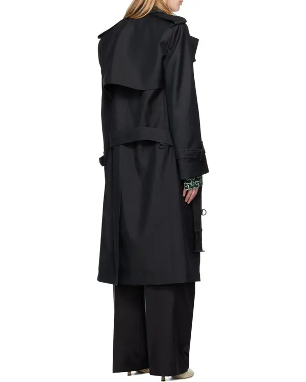 Burberry Double-breasted Belted Trench Coat - Black