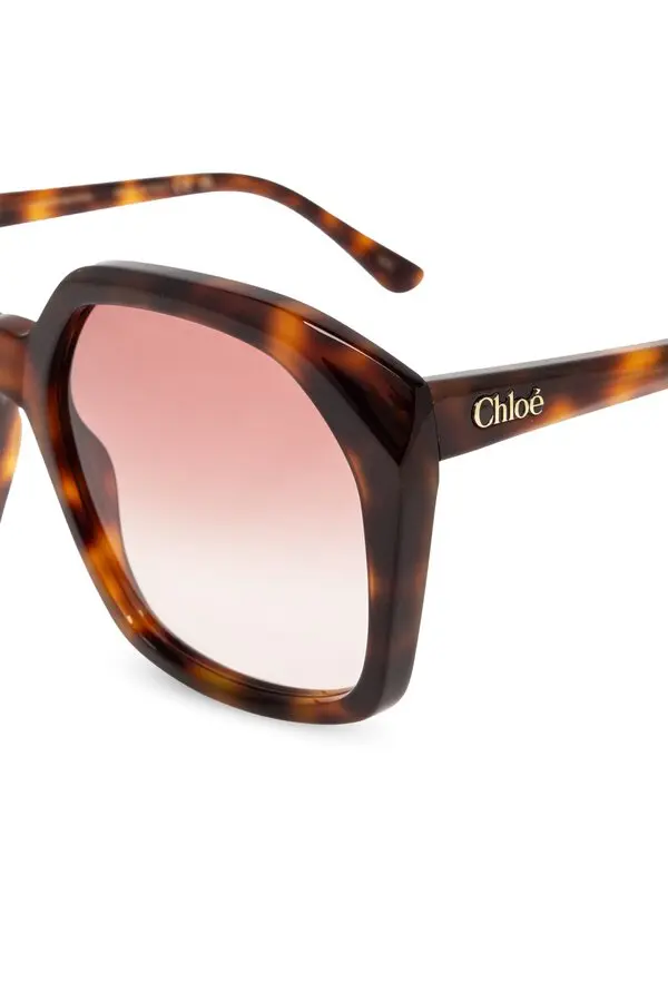 Chloé Salome Oversized Frame Sunglasses - Brown