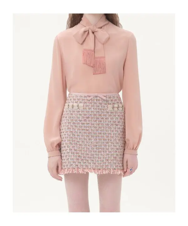 Valentino Garavani Long Sleeve Shirt With Fringe Detailing