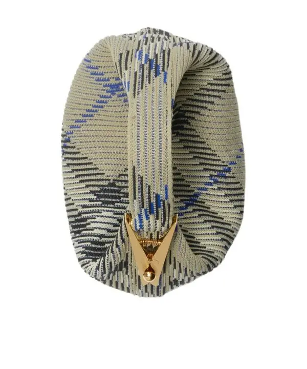 Burberry Mini Peg Checked Top Handle Bag - Moss