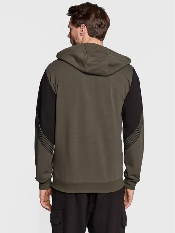 EA7 Logo Hooded Zip-up Casual Coat