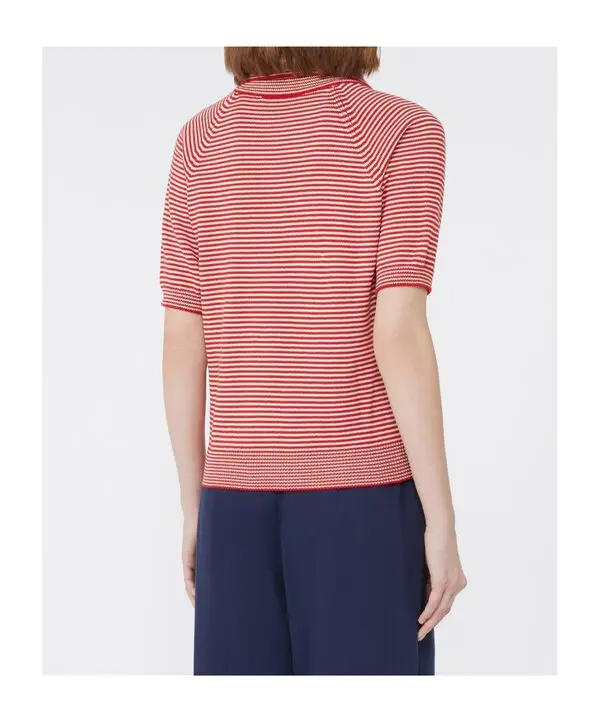 Max Mara Striped Cotton Yarn Polo Shirt
