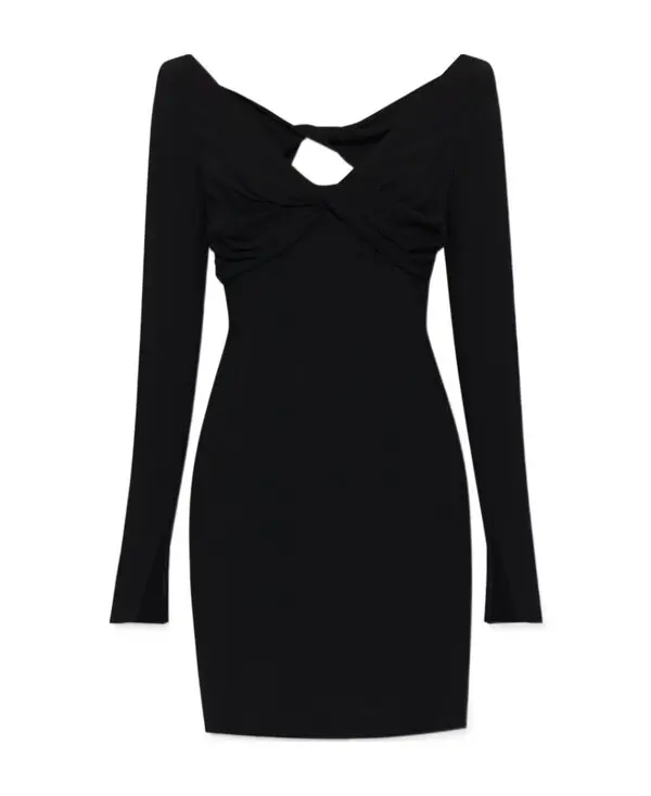 Blumarine Knotted Long Sleeve Mini Dress