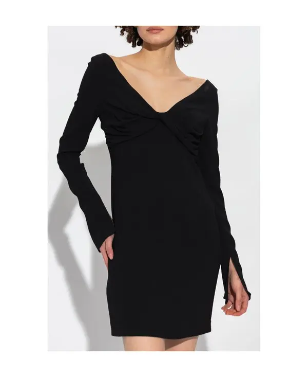 Blumarine Knotted Long Sleeve Mini Dress
