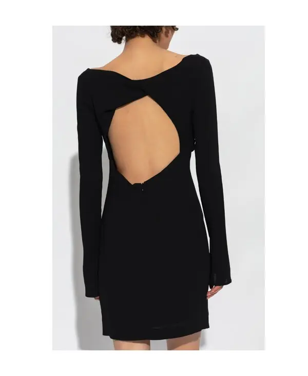 Blumarine Knotted Long Sleeve Mini Dress