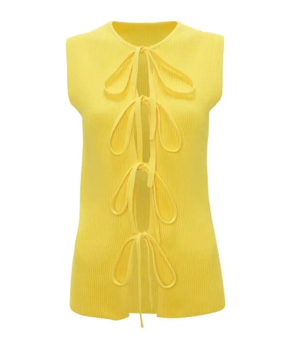 J.W.ANDERSON Bow Detail Ribbed Tank Top - Yellow