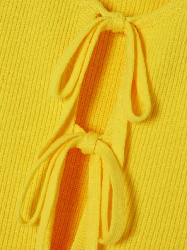 J.W.ANDERSON Bow Detail Ribbed Tank Top - Yellow