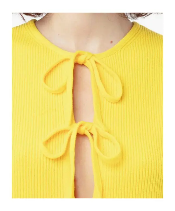 J.W.ANDERSON Bow Detail Ribbed Tank Top - Yellow