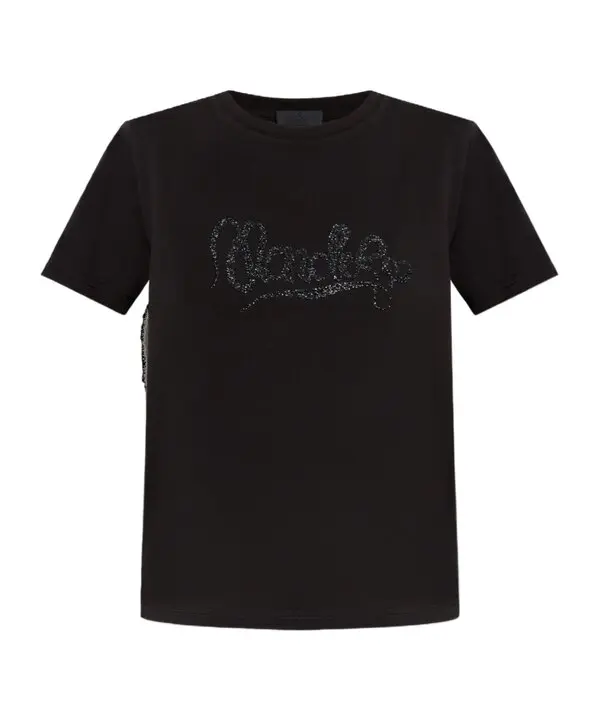 Moncler Embroidered Logo Crewneck T-shirt - Black