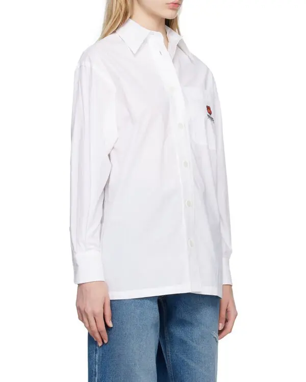Kenzo Boke Flower Embroidered Oversized Shirt