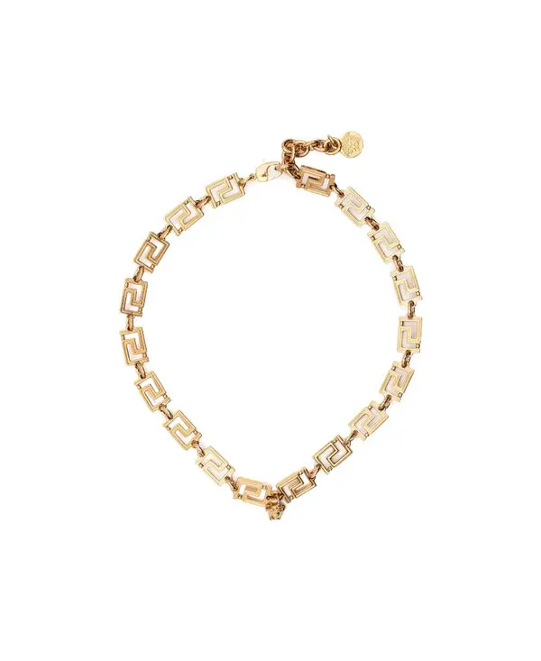 Versace Greca Detailed Necklace - Yellow