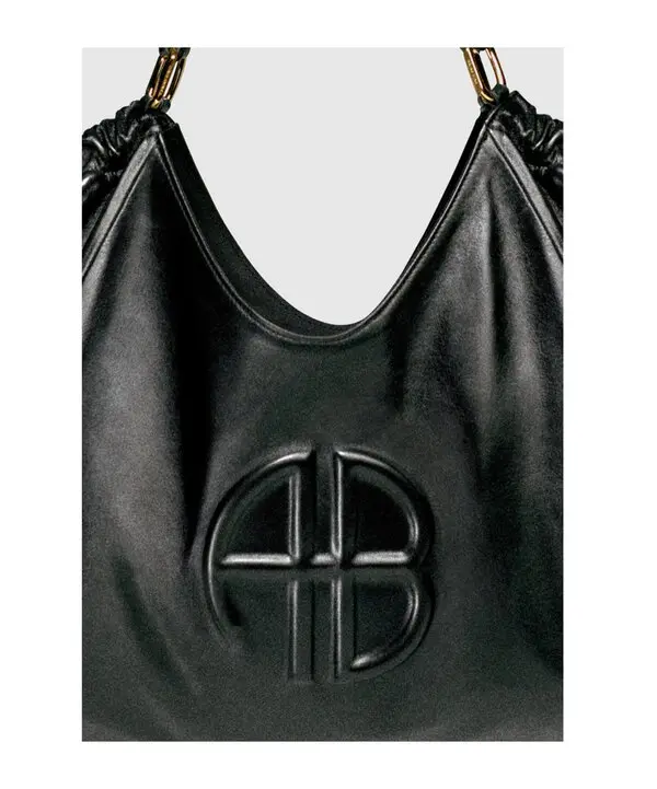 ANINE BING Logo Embossed Leather Tote Bag