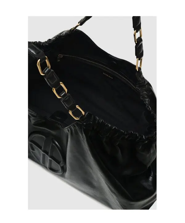 ANINE BING Logo Embossed Leather Tote Bag