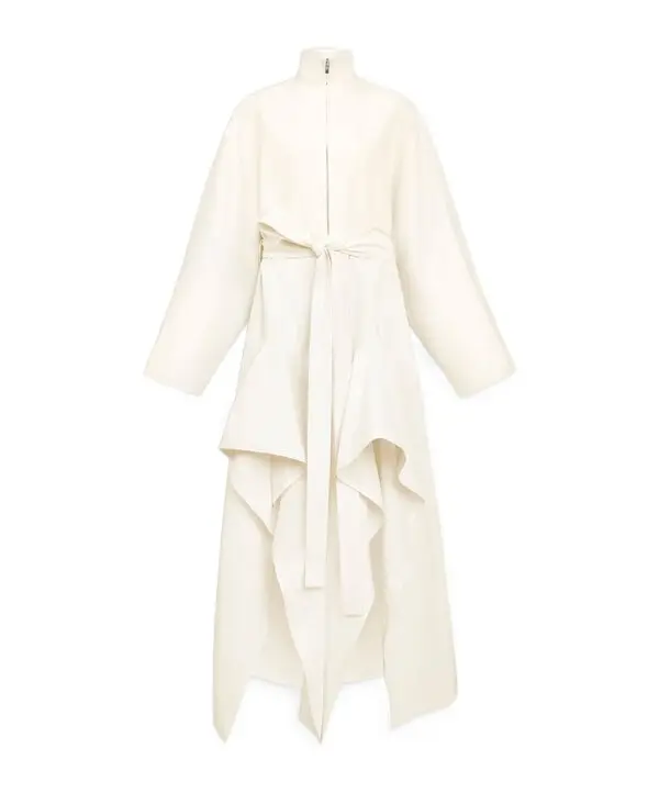 Alaïa Poplin Ruffle Jumpsuit - White