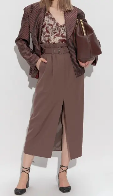 Dries Van Noten Belted Midi Skirt