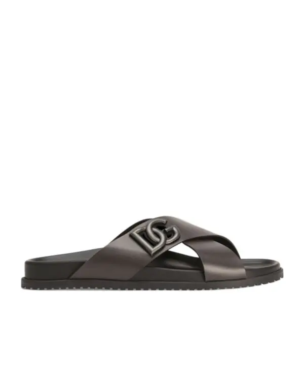 Dolce & Gabbana Dg Logo Plaque Slide Sandals