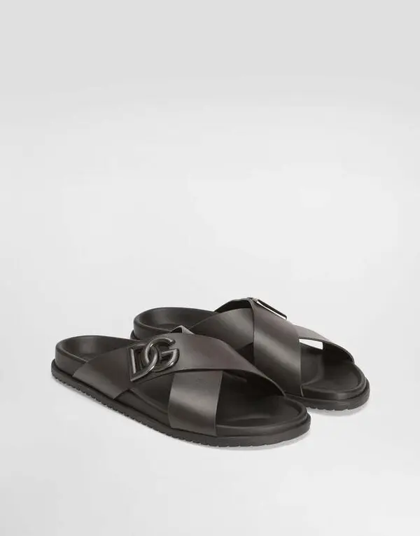 Dolce & Gabbana Dg Logo Plaque Slide Sandals