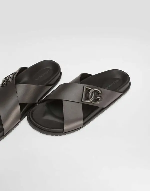Dolce & Gabbana Dg Logo Plaque Slide Sandals