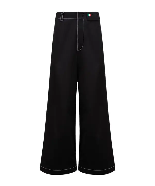 Moncler X Palm Angels Wide-leg Trousers With Logo Patch