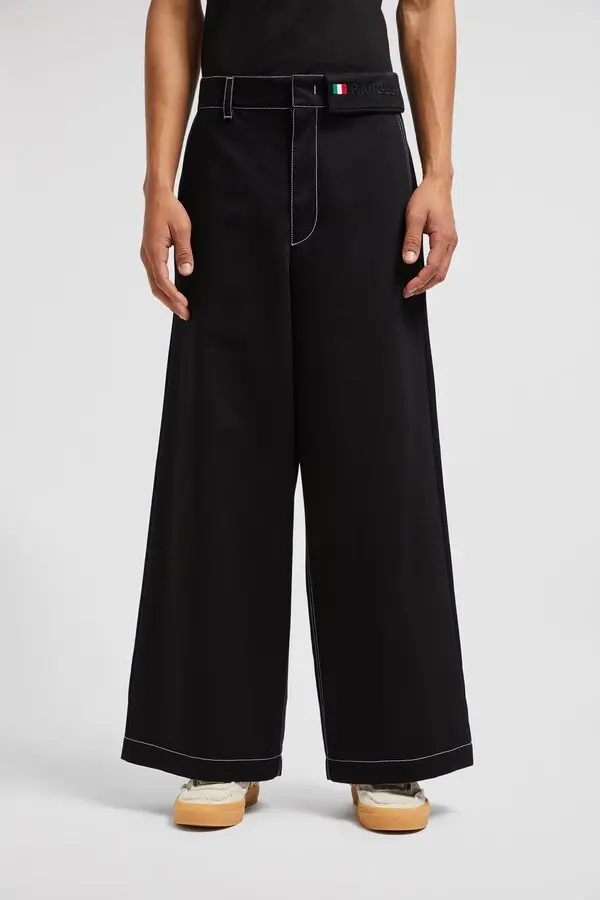 Moncler X Palm Angels Wide-leg Trousers With Logo Patch