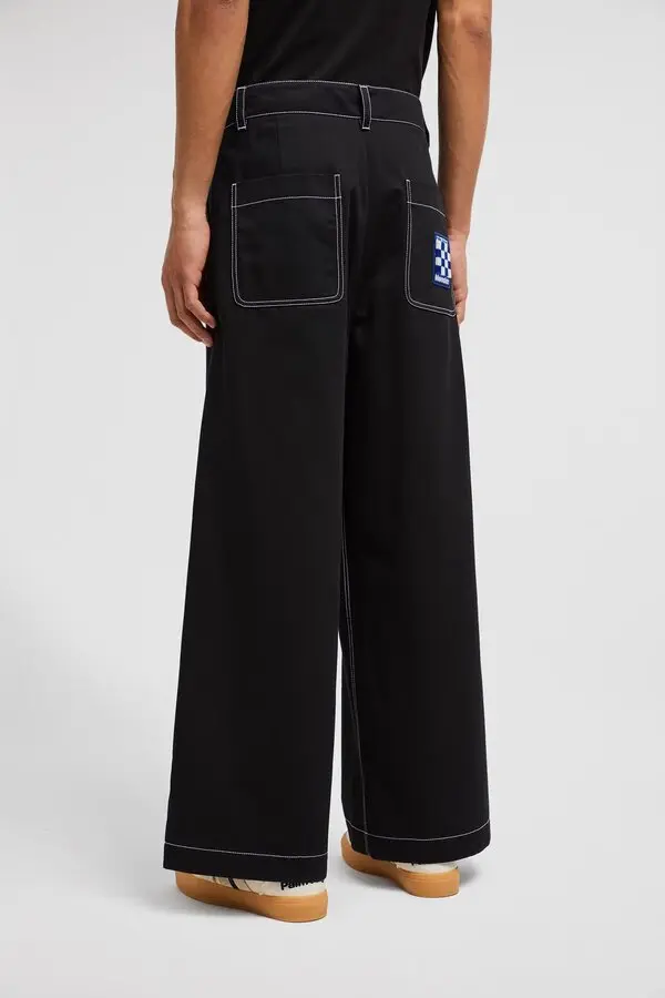 Moncler X Palm Angels Wide-leg Trousers With Logo Patch