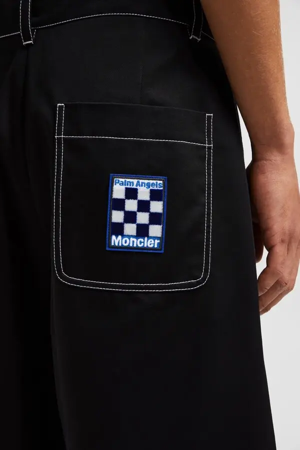 Moncler X Palm Angels Wide-leg Trousers With Logo Patch