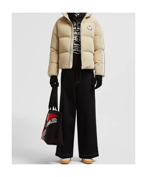 Moncler X Palm Angels Wide-leg Trousers With Logo Patch