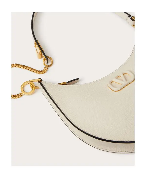 Valentino Garavani Vlogo Plaque Hobo Bag - Light Ivory