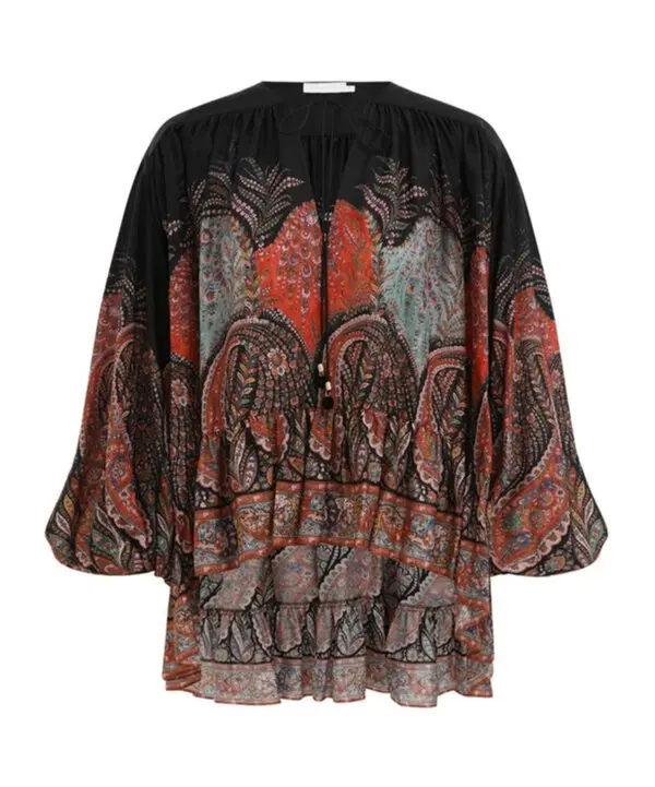 Zimmermann Rhiannon Ruffle Billow Blouse