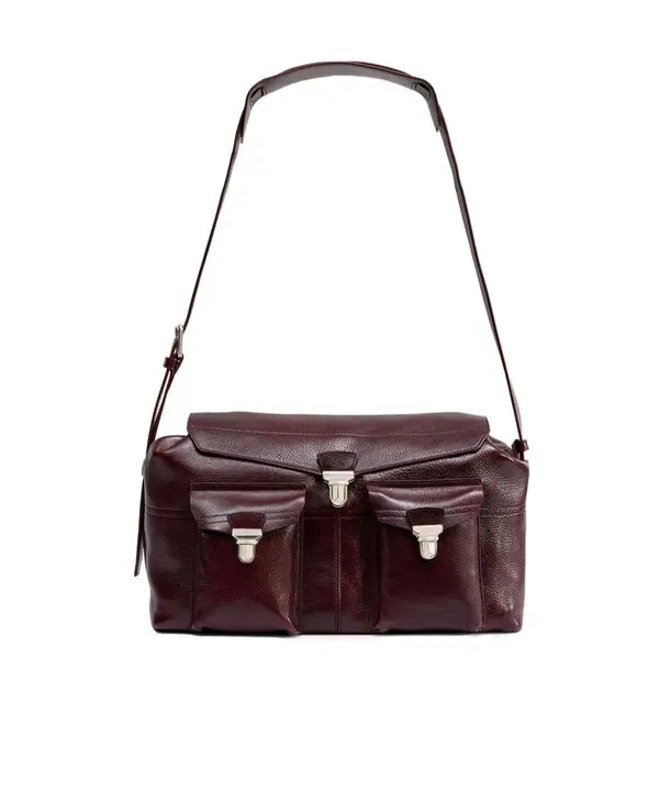 LEMAIRE Week-end Gear Shoulder Bag - Dark Eggplant