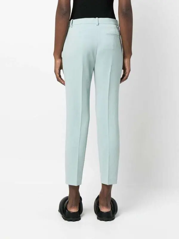 Theory Tapered Cropped Trousers - Green