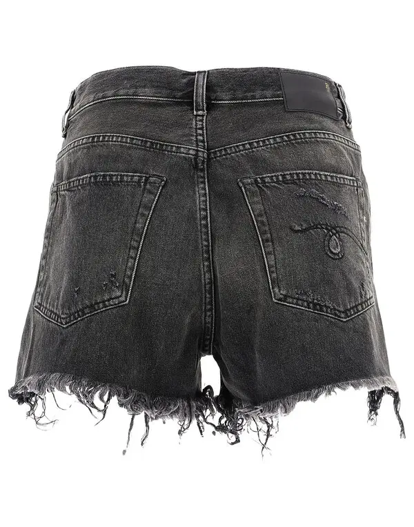 R13 Distressed High-waist Denim Hot Pants