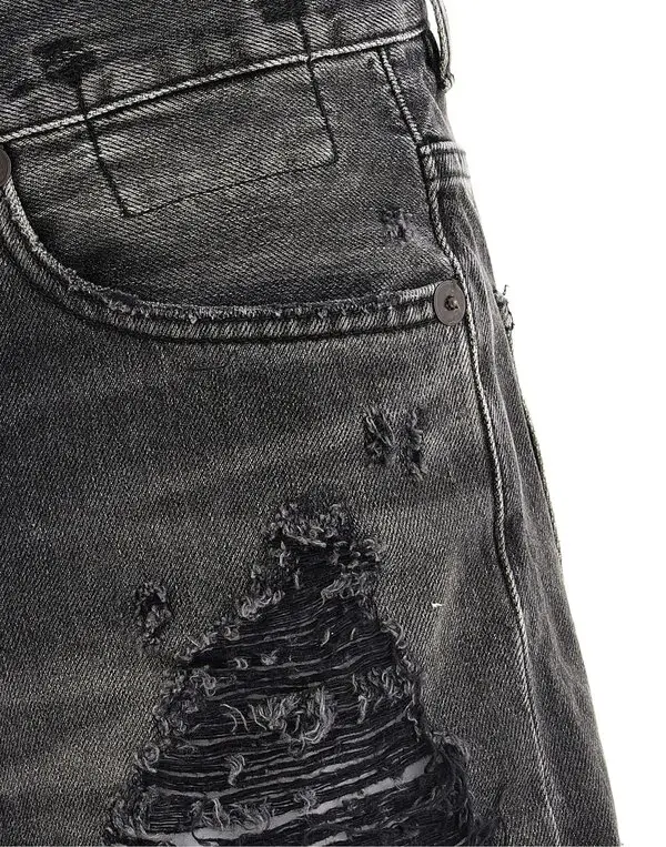 R13 Distressed High-waist Denim Hot Pants