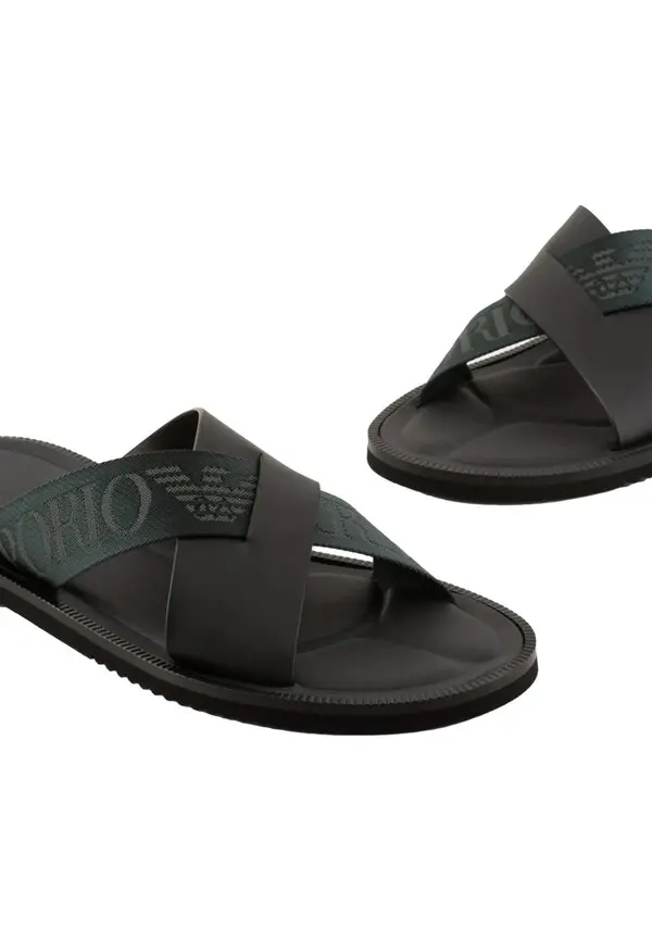 Emporio Armani Logo Strap Sandals