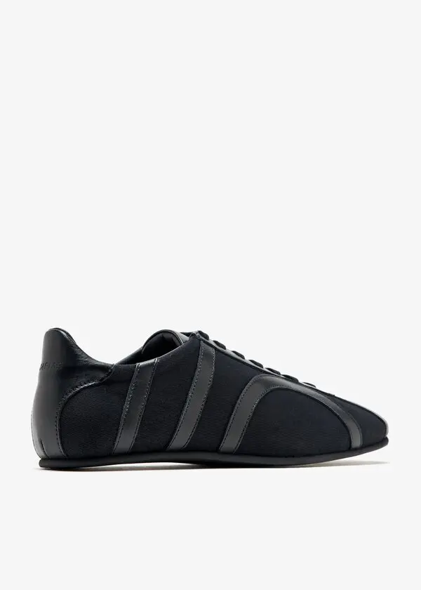 TOTEME Lace-up Round Toe Sneakers - Black