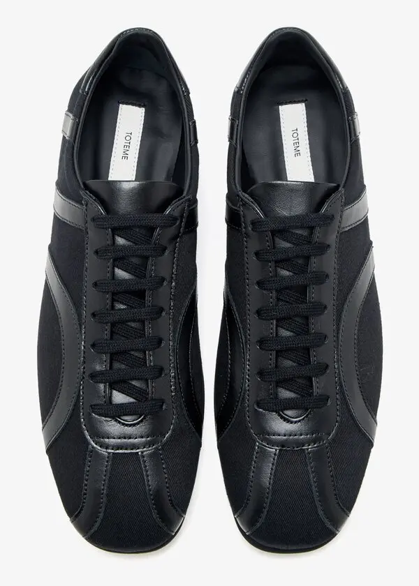 TOTEME Lace-up Round Toe Sneakers - Black