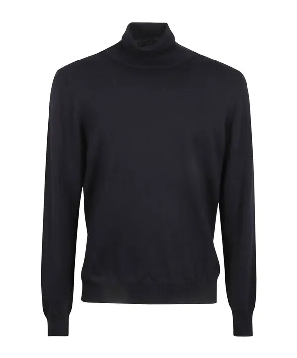 Tagliatore Merino Wool Roll Neck Jumper - Black