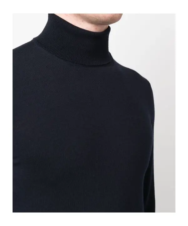 Tagliatore Merino Wool Roll Neck Jumper - Black