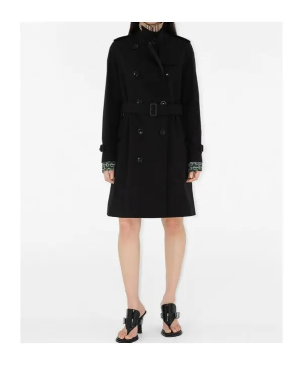 Burberry Double Breasted Belted Trench Coat - Black