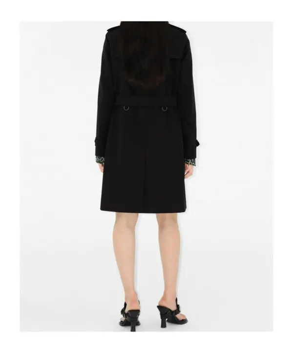 Burberry Double Breasted Belted Trench Coat - Black