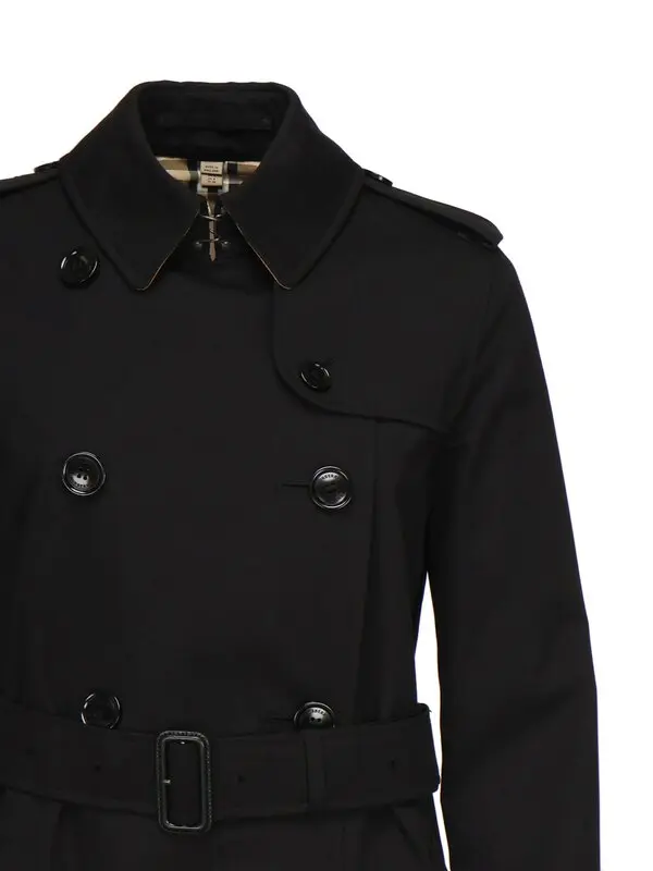 Burberry Double Breasted Belted Trench Coat - Black