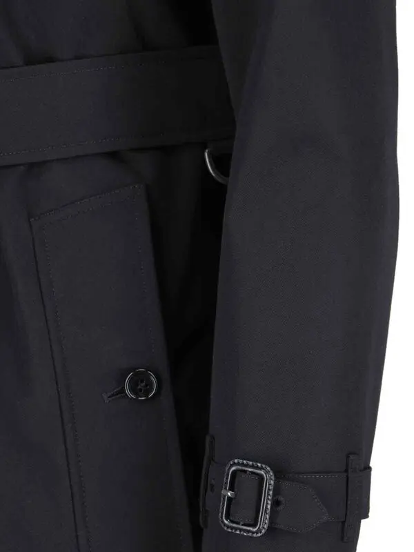 Burberry Double Breasted Belted Trench Coat - Black