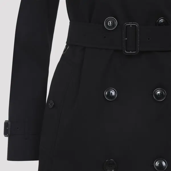 Burberry Double Breasted Belted Trench Coat - Black
