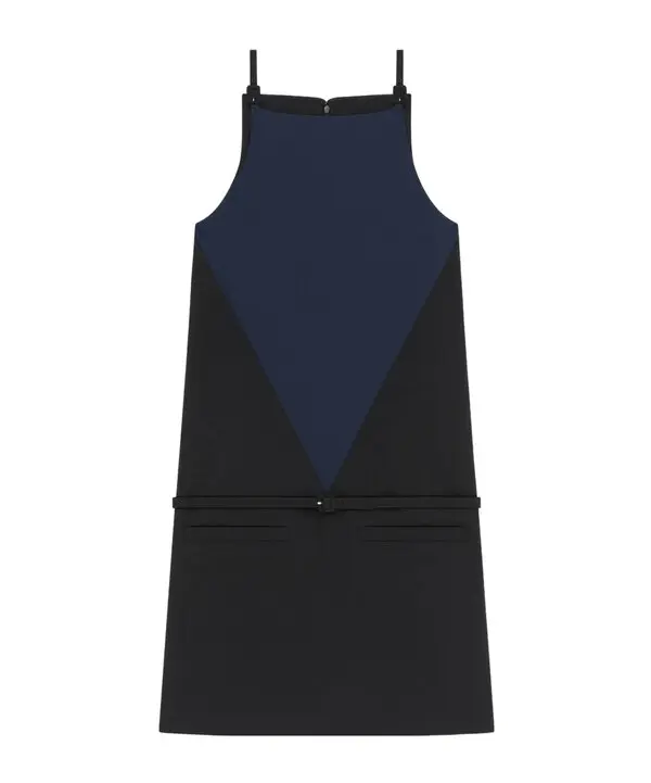 COURREGES V-line Jersey Dress - Midnight Blue/black