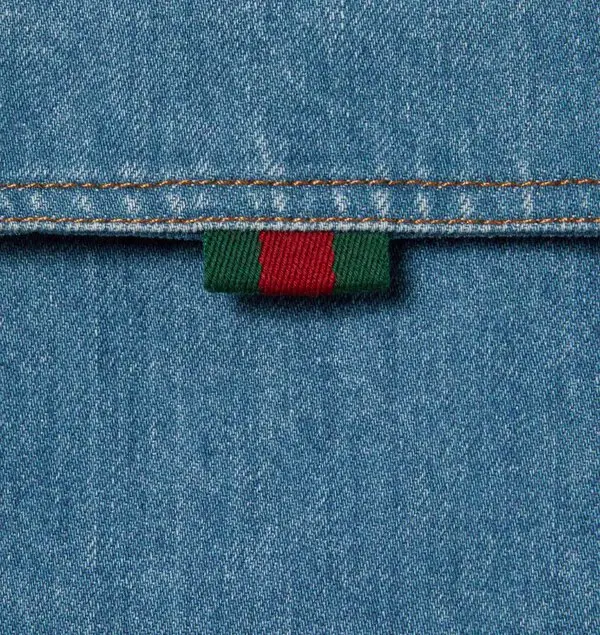 Gucci Collared Long-sleeve Denim Shirt