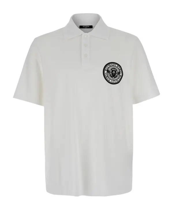 Balmain Coin-printed Polo Shirt - White