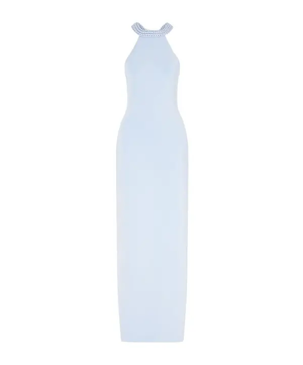 Cult Gaia Cassidy Backless Halterneck Maxi Dress - Light Blue